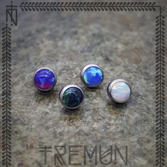 Threaded Bazel Set Cabochon Opal Disc – PiercingMed